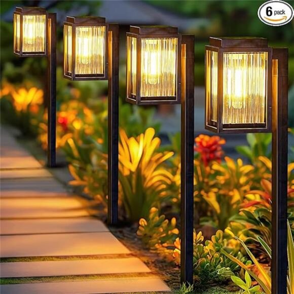 Accents | Solar Pathway Lights Outdoor 6 Pack Larger Bright Solar ...
